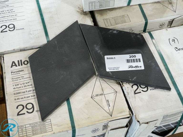 (9) Boxes of Allora Porcelain Tile, 7-3/8" x 12-3/4", Approximately 9 ...