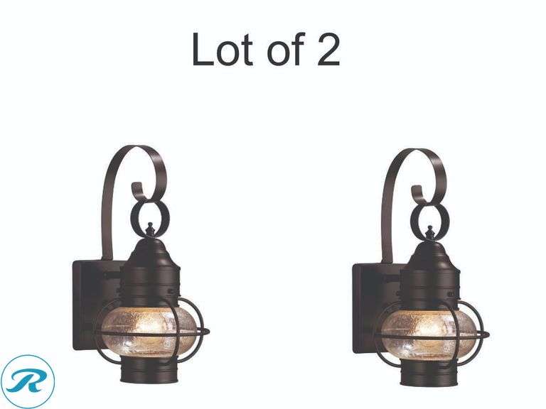 (2) New- Trevett 1-Light 14-in H Matte Black Outdoor Wall Light ...
