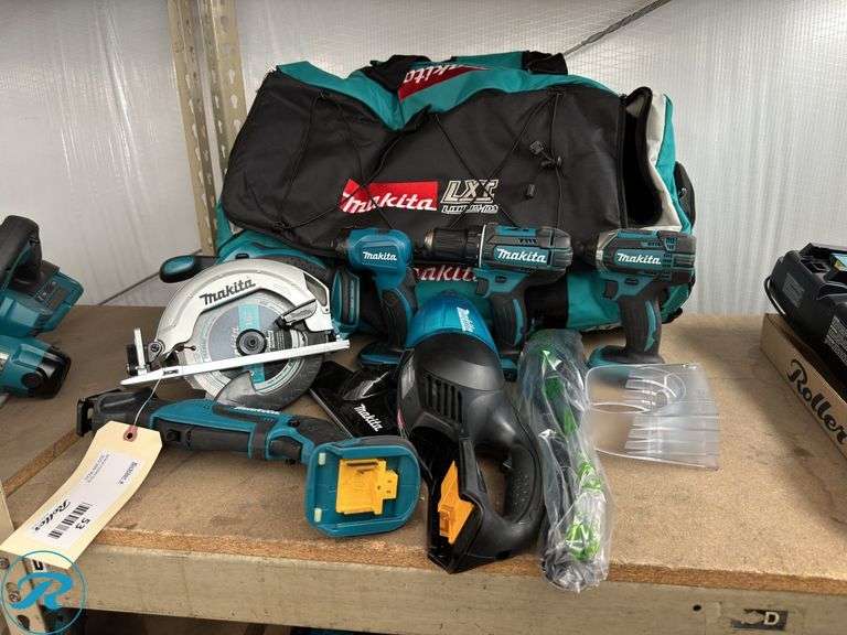 (6) Makita 18V Power Tools: Saws, Drills, Light and Vacuum (Tools Only ...