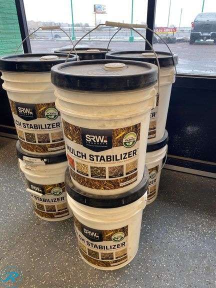 (8) 5-Gallon Buckets of SRW MULCH STABILIZER - Roller Auctions