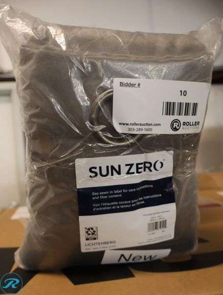 (2) SunZero Blackout Curtains 2 Panels, Gray - New - Roller Auctions