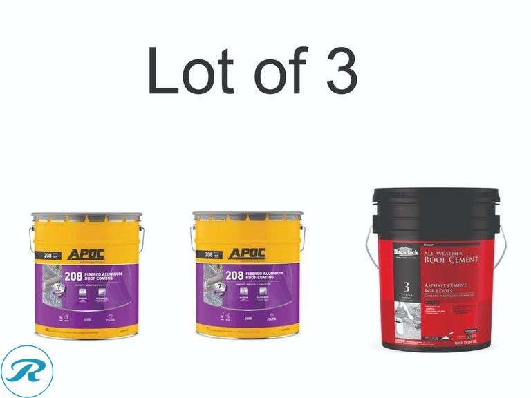 (3 Items) New- (2) APOC 208 4.75-Gallon Aluminum Reflective Roof ...