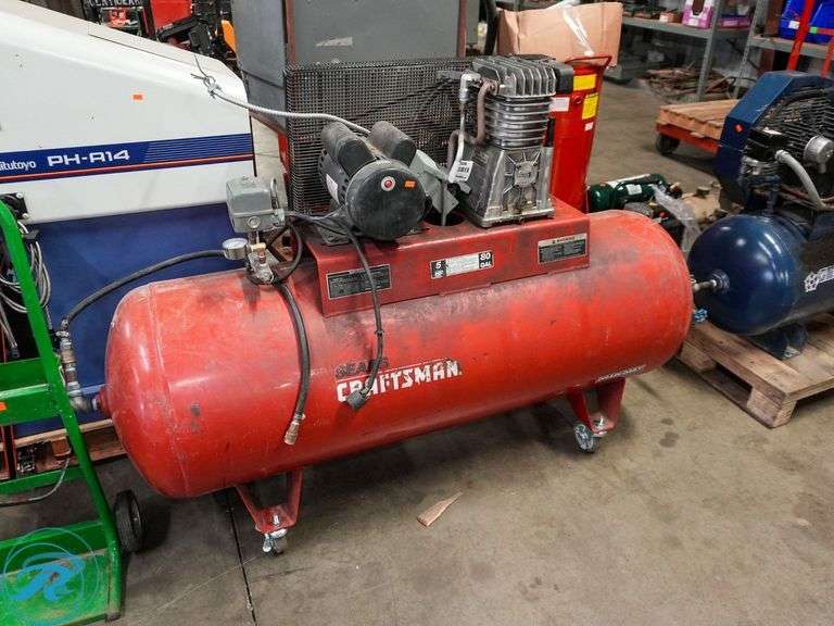 Craftsman 919-177351 80-Gallon Horizontal Air Compressor, 5Hp, 240V ...