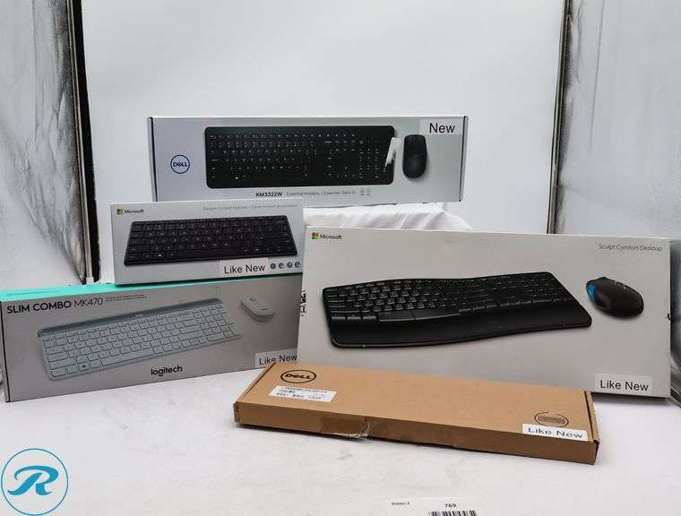 (5) Assorted Wireless Microsoft, Dell, Logitech Keyboards - (1) New (4 ...