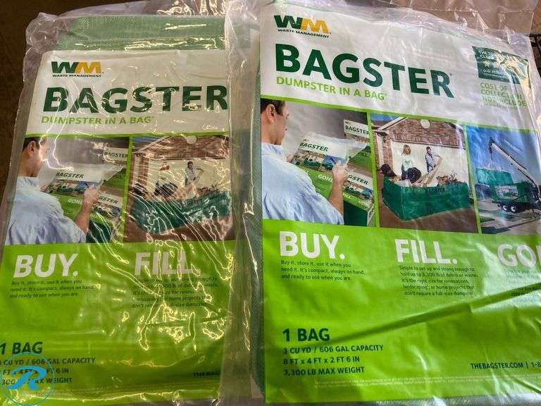 (2) New- Waste Management Bagster 606-Gallons Green Outdoor ...