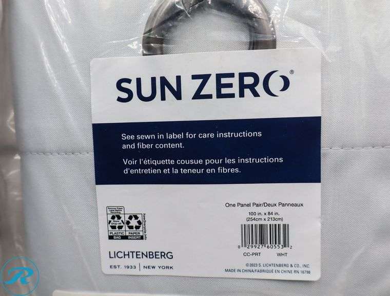 (2) SunZero Blackout Curtains, (1) White, (1) Brown - New - Roller Auctions