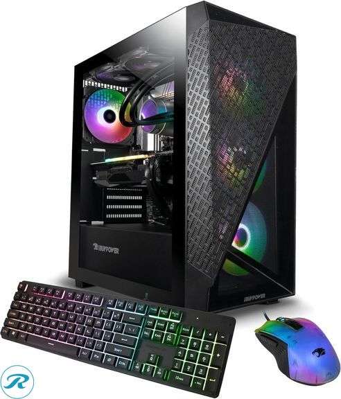 iBuyPower Slate 6 MR Gaming Tower w/ LED Lights, Keyboard, and Mouse ...