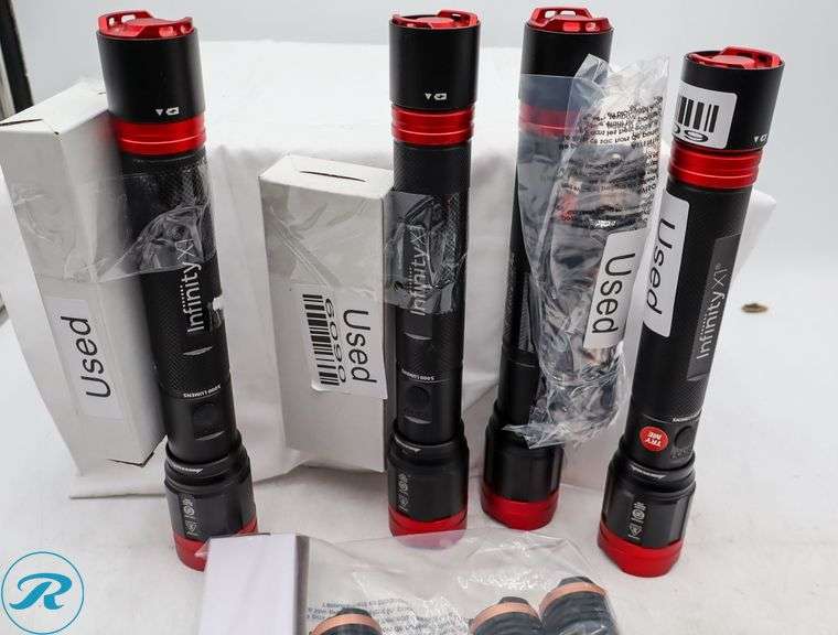 (3) Duracel Flashlights - New; (4) Infinity XT 5000 Lumen Rechargeble ...