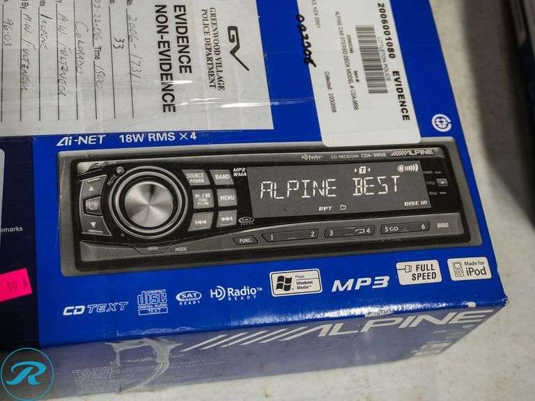 Alpine CDA-9856 Car Stereo - Roller Auctions