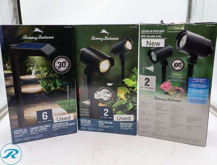 (10) Tommy Bahama Solar Path/SpotLights - (2) New, (8) used - Roller Auctions