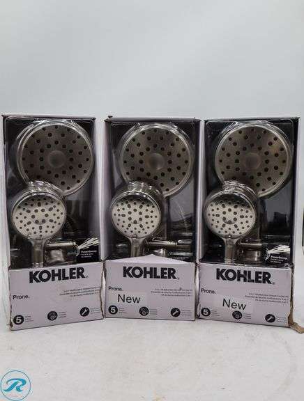 (3) Kohler Prone Shower Head Kit - NEW - Roller Auctions