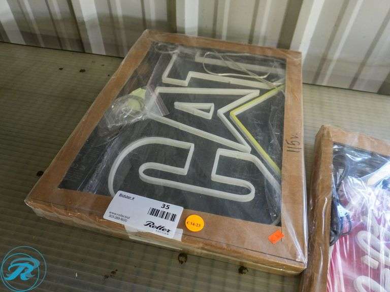 New Caterpillar Neon Style LED Sign - Roller Auctions
