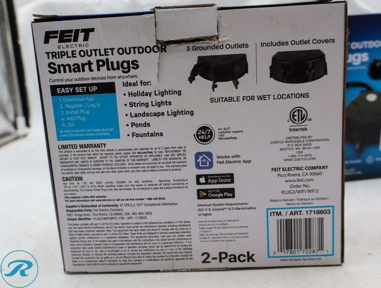 (4) Feit Triple Outlet Smart Plugs - New - Roller Auctions