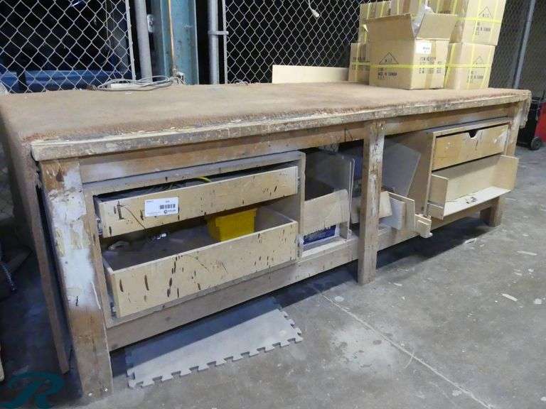 4-Drawer Wood Shop Table, 96" x 48" - Roller Auctions