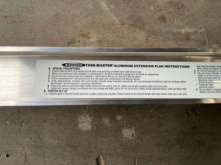 Werner Aluminum Task Master Extension Plates 0.2- Ft H 8-Ft L 250-Lb ...