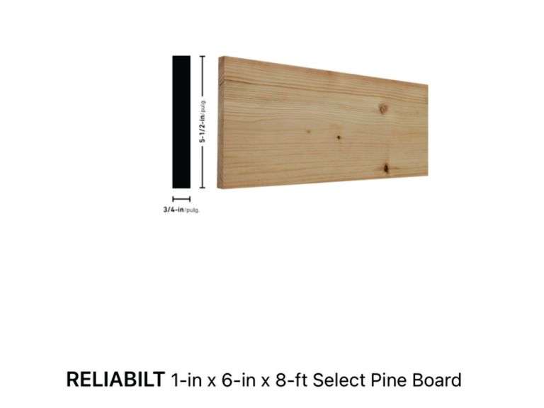 Assortment of Pine Board/ White wood Example (4) RELIABILT 1-in x 6-in ...