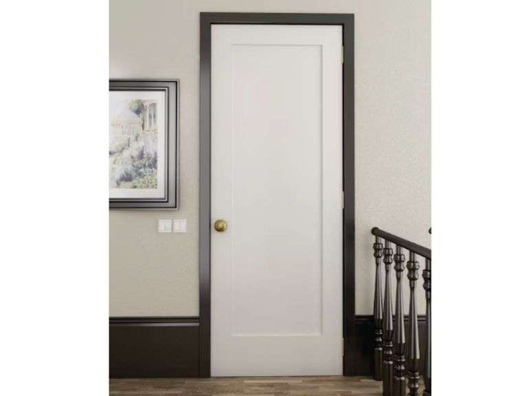 (1) RELIABILT 24-in x 80-in Moderne White Solid Core 1-panel Square ...