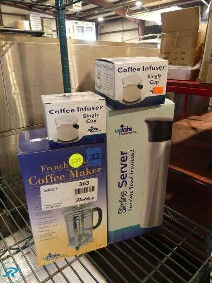 New 33oz French Press Coffee Maker, 33 oz Insulated Server & (2) Single ...