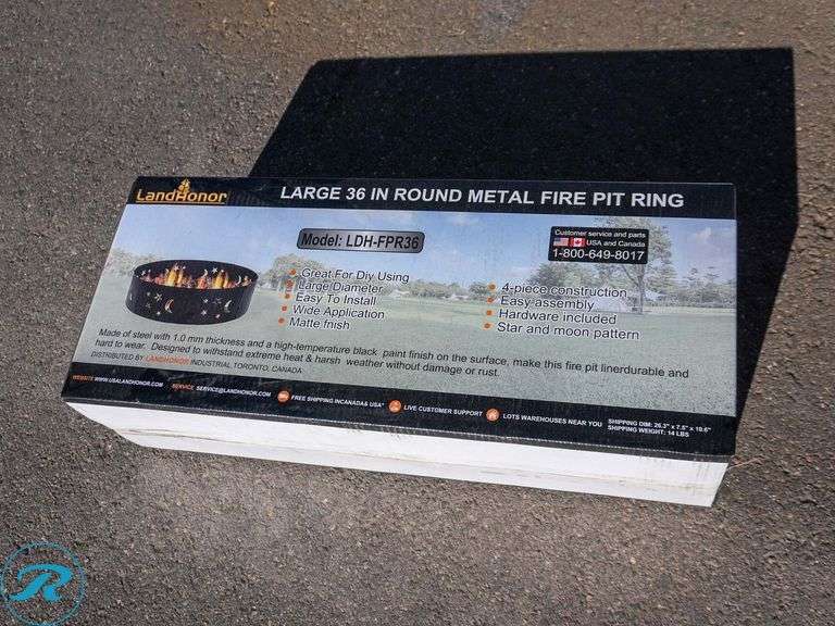 New Land Honor 36" Round Metal Fire Pit Ring, MOD: LDH-FPR36 - Roller ...