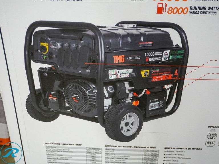 New TMG Industrial TMG-10000GED Generator, Gas, 9500 Starting Watts ...
