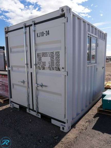 New 2024 Steel Storge Container, 9' 9" L X 86" W X 8' H, Side Door And Window, Forklift Pockets ...
