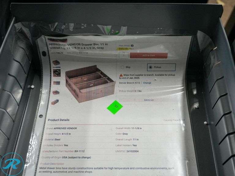 24-Drawer Hardware Sorter, Durham Sliding Drawer Frame and (3) Metal ...