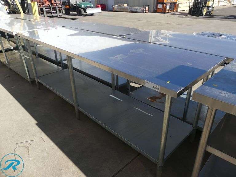 Stainless Steel Prep Table, 96" x 30" - Roller Auctions