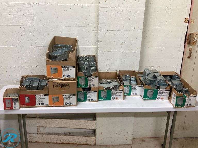New- Assorted Electrical Supplies - Metal Utility Electrical Boxes ...