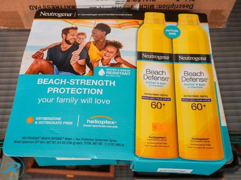 (24) 8.5oz Cans of Neutrogena 60+ Sunscreen Spray, Water / Sweat ...