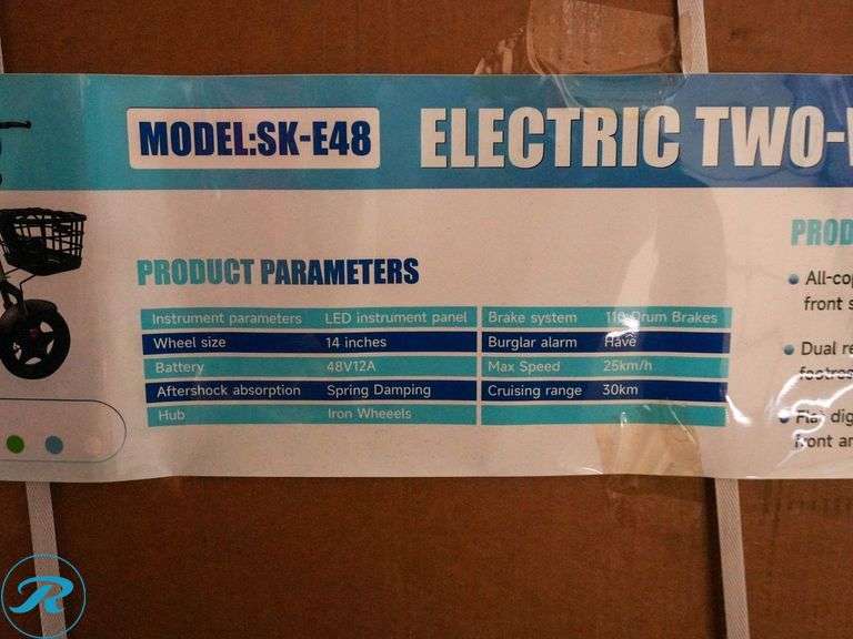 New SKLP SK-E48 Electric 2-Wheeled Bike - Roller Auctions