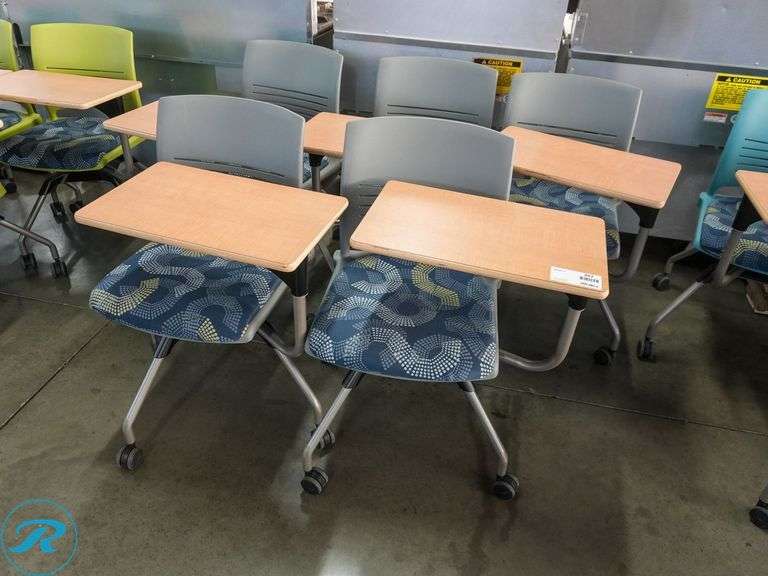 (5) KI 686631 Mobile Tablet Chairs - Roller Auctions