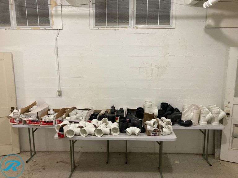 Assorted PVC Supplies and Fittings (approx. 140 pcs Total) - Roller Auctions