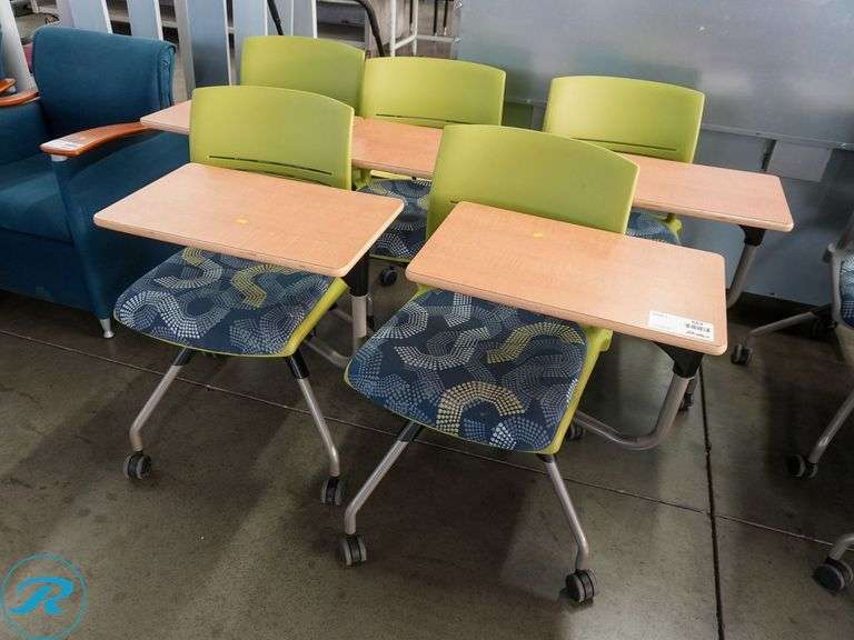 (5) KI 686631 Mobile Tablet Chairs - Roller Auctions