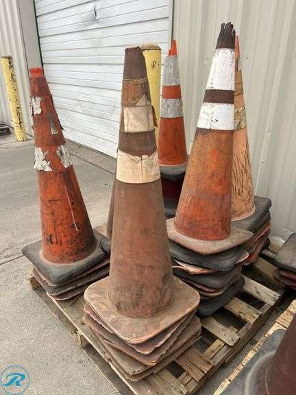 (2) Pallets of (81) Assorted Safety Cones - Roller Auctions