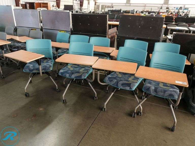 (9) KI 686631 Mobile Tablet Chairs - Roller Auctions