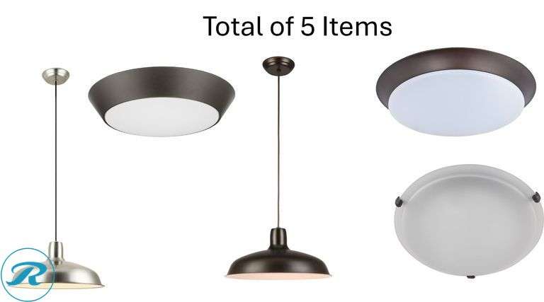 (5 Total Items) New- (1) Project Source Brushed Nickel Farmhouse Bell ...