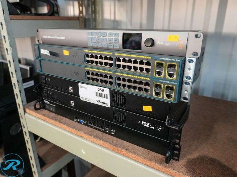 Black Magic Design Smart Video hub Clean Switch, (2) Cisco 2960 ...