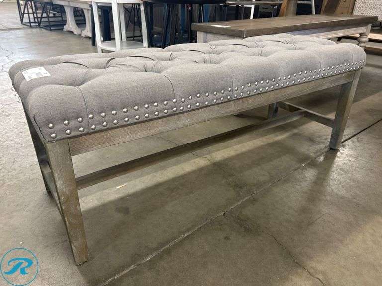 Tufted Upholstered Bench by Cui Liu Designs with Nailhead Trim - Roller ...