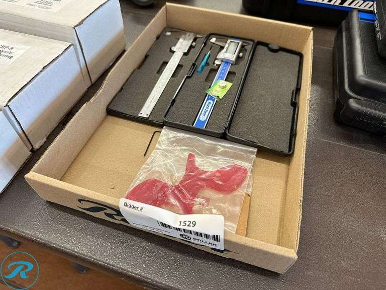 Tray of Digital and Analog Calipers and SRAM RD Chain Gap Tool - Roller ...