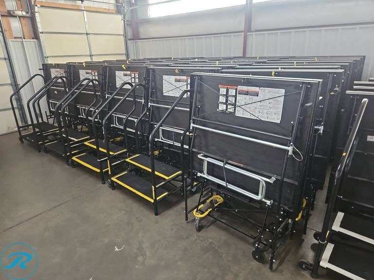 (36) Sico 1800 Mobile Folding Stages, 8'x4', 24" Height and (4) Sico ...