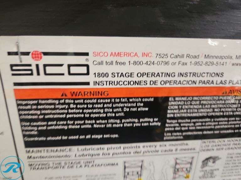 (36) Sico 1800 Mobile Folding Stages, 8'x4', 24" Height and (4) Sico ...