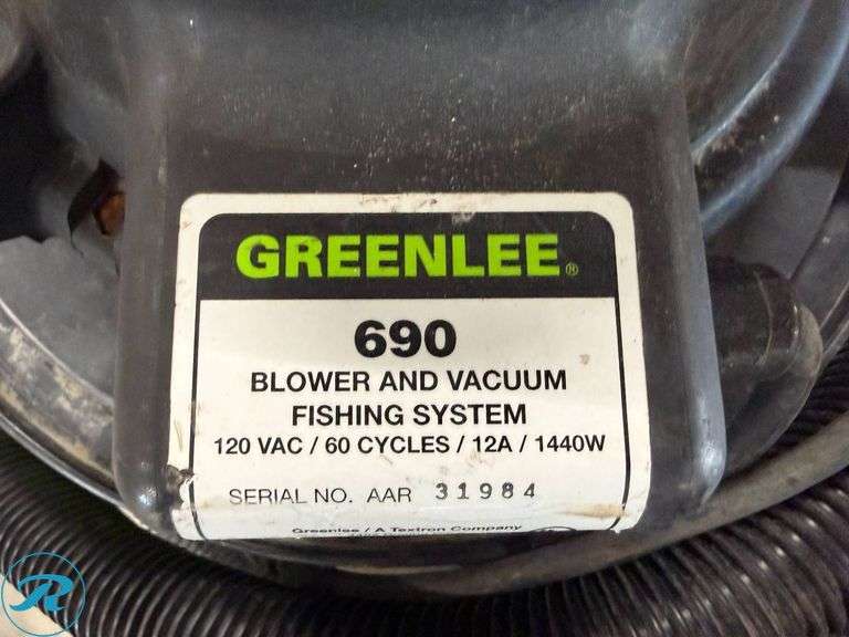 Greenlee 690 Blower and Vacuum Fishing System, 120VAC, 1440W - Roller ...