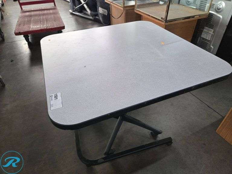 Folding Adjustable-Height Table with Wheeled Base - Roller Auctions