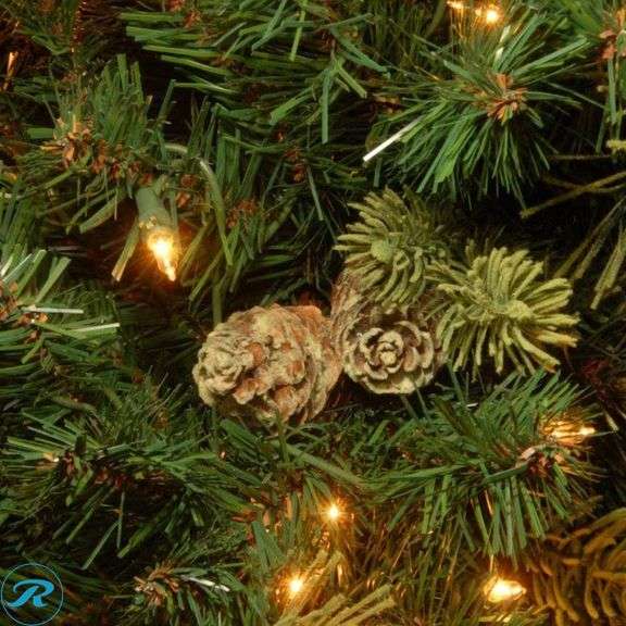 (1) National Tree Company 12-ft Carolina pine Pre-lit Slim Artificial ...