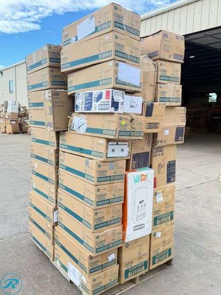 Pallet of Toilet Paper, Paper Towel and Plastic Utensil Dispensers ...
