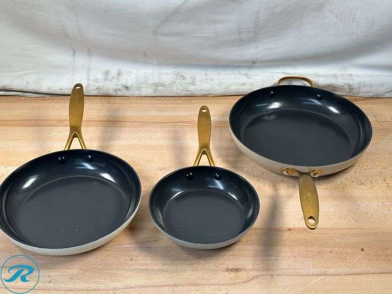 GreenPan: Jewel Pro Ceramic Non-Stick 3-piece Fry Pan Set- Like New ...
