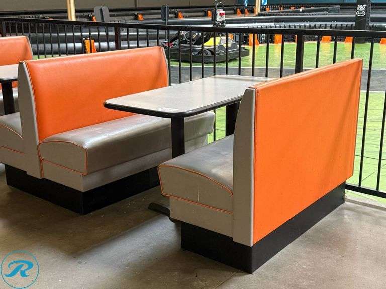 (5) Double-Sided Upholstered Restaurant Booths, 48″, (2) Single-Sided ...