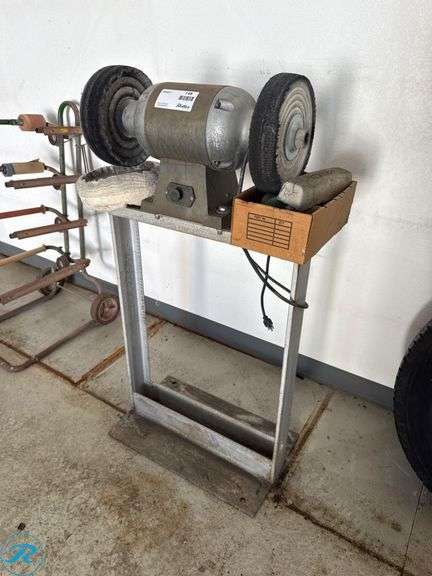 Bench-Mounted Buffing and Polishing Grinder on Metal Stand - Roller ...