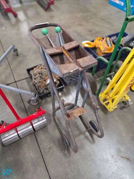 Strap Banding Cart with Metal Frame and Storage Compartment - Roller ...