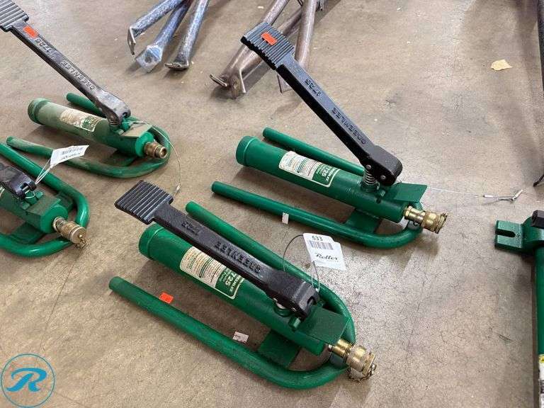 (2) Greenlee 1725 Hydraulic Foot Pumps - Roller Auctions